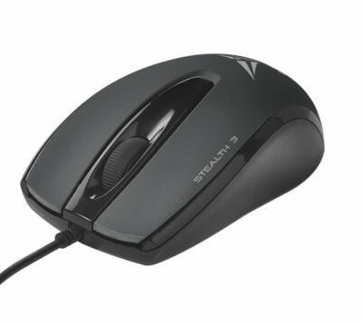 Alcatroz Stealth 3 Stealth Silent USB Wired Mouse – Metallic Grey – Tech4u